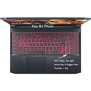 Silicone Keyboard Skin Compatible for Acer Nitro 5 AN515-43/44/45/54/55 15.6", AN517-54/53/51/52 NP515-51 Nitro 7 AN715-51/52 15.6", Acer Predator Helios 300 PH315-52/53 PH317-53/54 15.6" 17.3" (Black