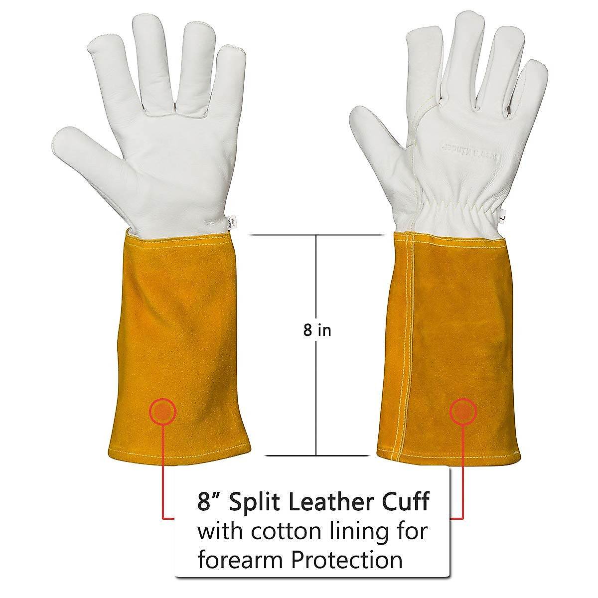 Suse's Kinder Garden Gloves for Women, Thorn Proof Rose Pruning Gloves with Kevlar Lining (Yellow/White, XS)