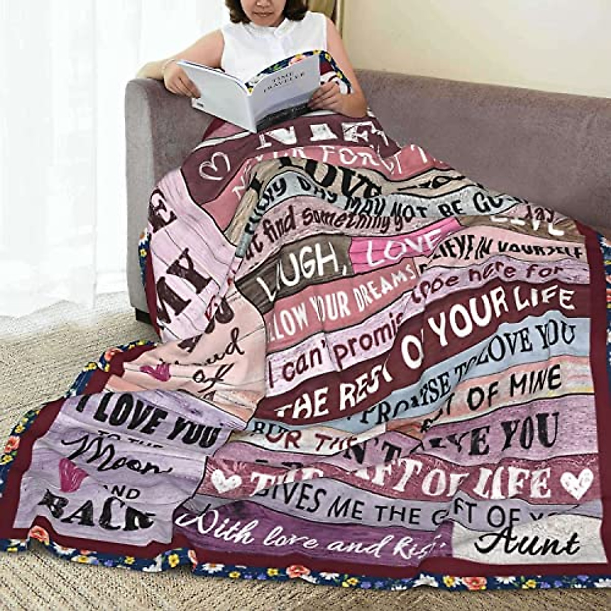 AJIIUSV to My Niece Gifts from Auntie Throw Blanket Niece Gifts Blankets from Aunt Birthday Gifts Christmas Thanksgiving New Year Holiday 50"x60"