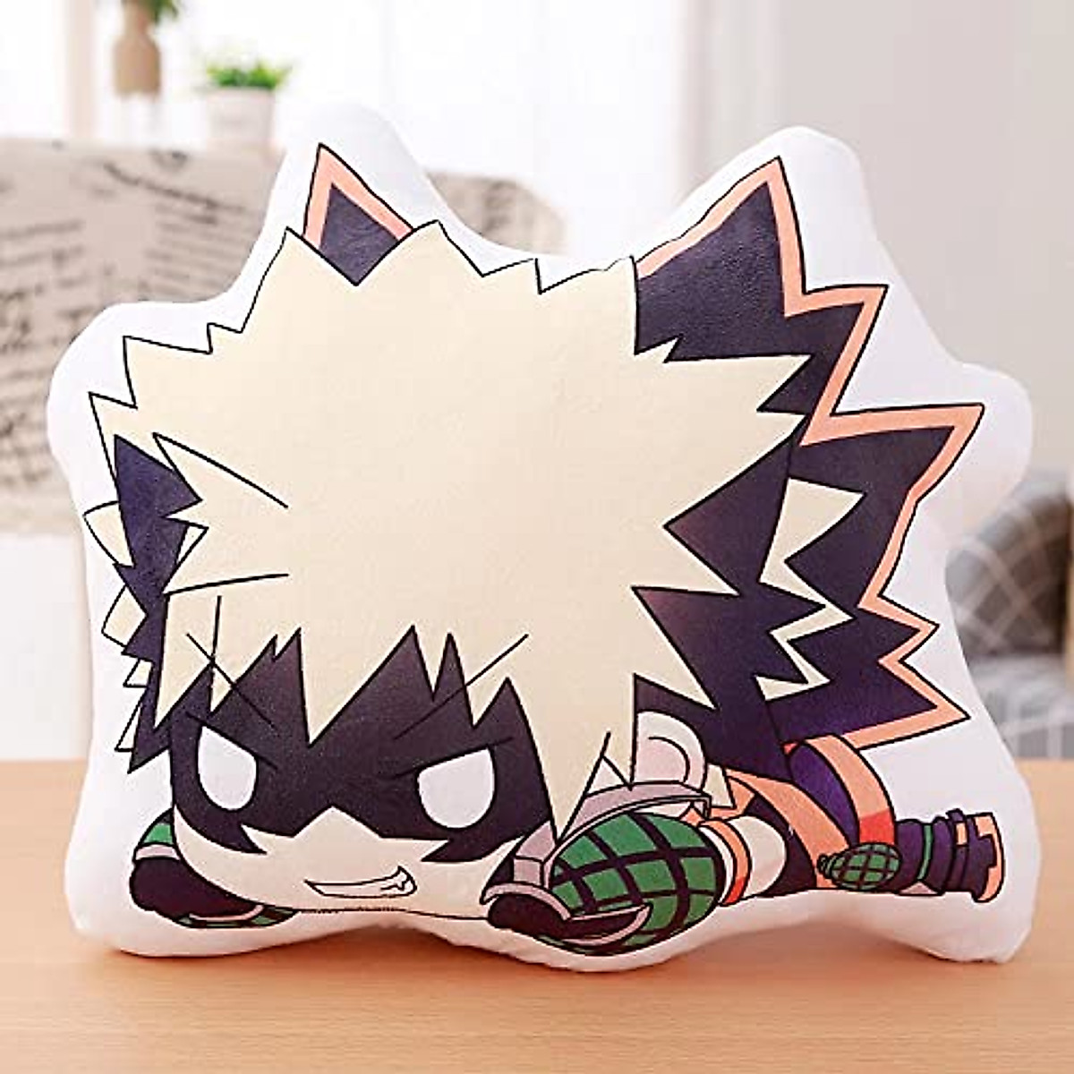 My Hero Animation Plush Throw Pillows Bakugou Plushie Throw Anime Cartoon Bed Sofa Decorative Pillows Fans Gift Cosplay 35cm/13.7 Inch -A