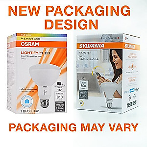 SYLVANIA SMART Zigbee Adjustable White BR30 LED Light Bulb for Alexa / Google Assistant, 9.5W, 2700K - 6500K, Hub Required - 1 Pack (73740)