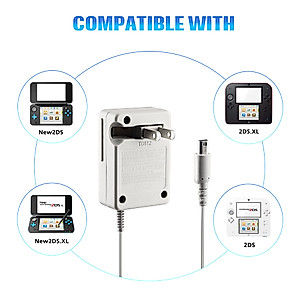 2DS Charger, AC Adapter Charger for Nintendo 2DS/2DS XL/New 2DS/New 2DS XL, Home Travel Charger Wall Plug Power Adapter (100-240 v)