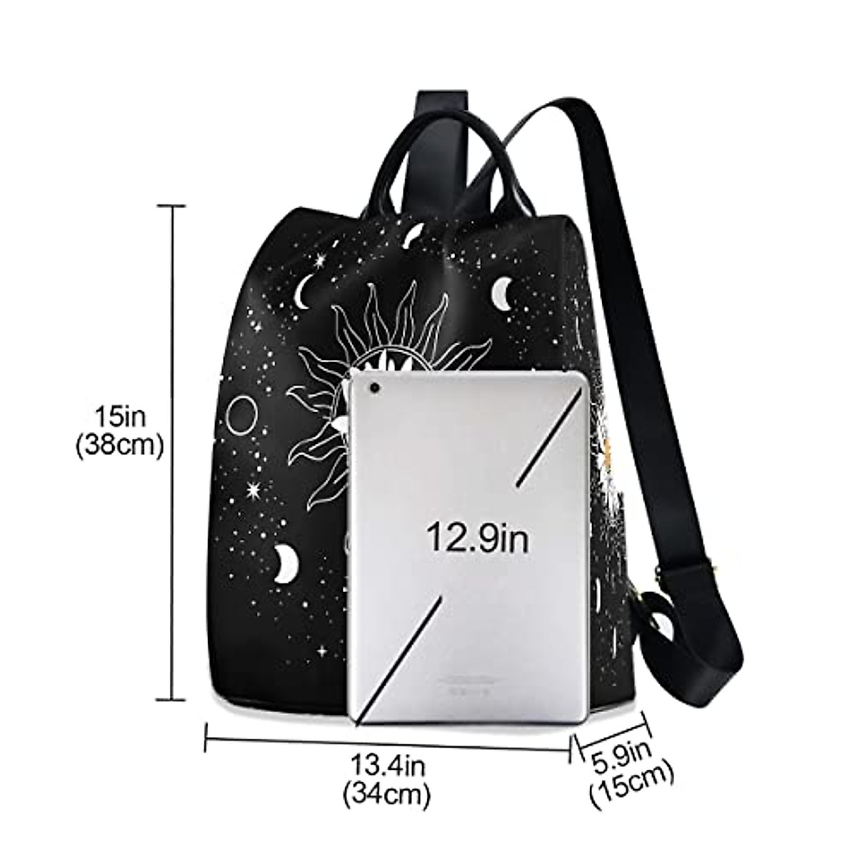 ALAZA Daisy Flower Sun Moon Women Backpack Anti Theft Back Pack Shoulder Fashion Bag Purse