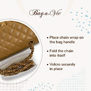 Bag-a-Vie Love HandleZ Herringbone Bag Handle Wrap - Handbag Leather Protector For Protecting Leather Against Chain Handles & Hardware - Chain Wrap Protection Preserves Longevity Of Designer Bags