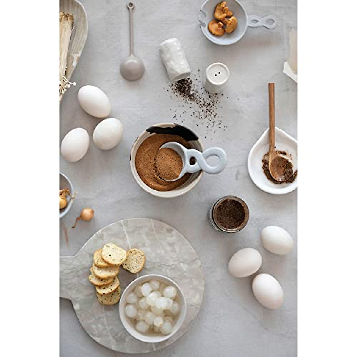 Bloomingville Sage Color Marble Tray with Leather Tie Cheese and Cutting Board, 12" L x 1" W x 10" H