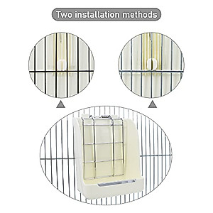 Wontee Rabbit Hay Feeder Guinea Pig Hay Rack Manger Bunny Hay Holder Plastic Food Bowl (2 PCS-White)