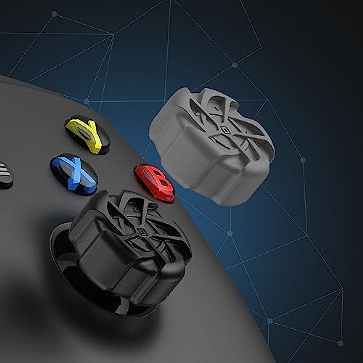 GeekShare Silicone Thumb Grip Caps for Xbox One Controller,Anti-Slip Joystick Cover Set Thumbstick Caps Compatible with Xbox Series X - 2Pairs/4PCS - Black & Gray