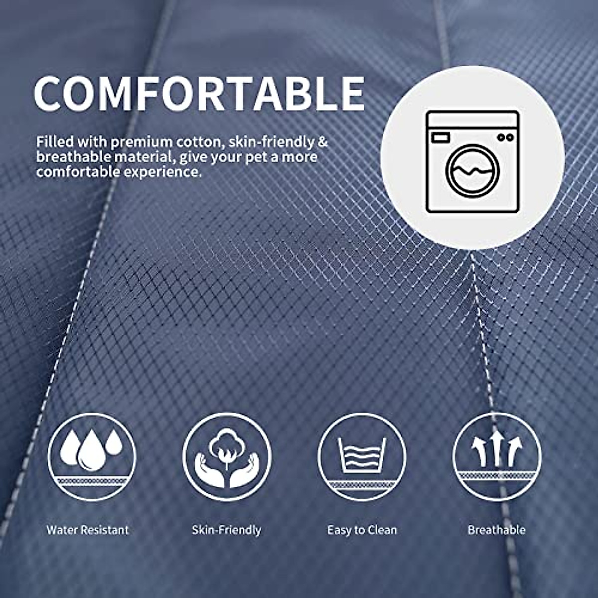 WELLYELO 51x36In XL Outdoor Dog Bed Mat Dog Crate Pad Portable Dog Crate Mats Washable Dog Beds for Extra Large Dogs Kennel Pads Sleeping Mattress (51x36, Blue)