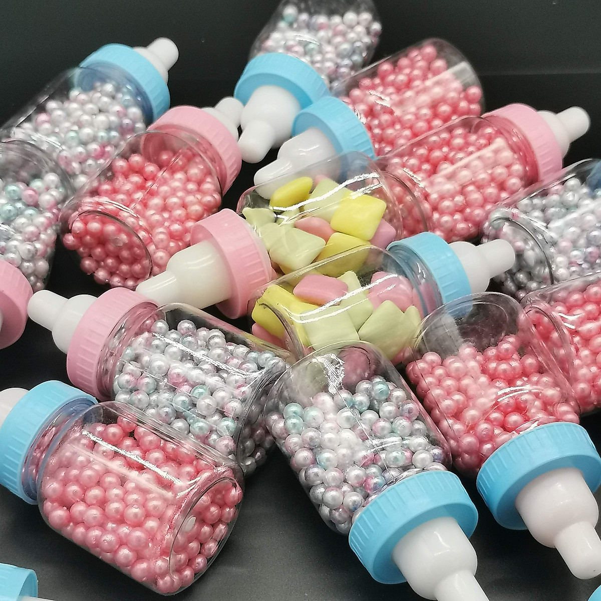 Jessica welcomes you Bottles with Removable Pink Tops for Baby Showers, Parties, and Favors (24 Pink)