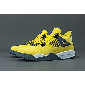 Nike Little Kid Jordan 4 Retro Lightning Tour Yellow/Dark Blue Grey (BQ7669 700) - 12.5 Multicolor 12.5 Little Kid