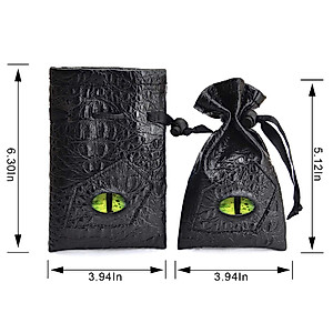 CZYY Drawstring Bag PU Leather Dice Pouch Perfect for RPG, D&D, Game (Green)