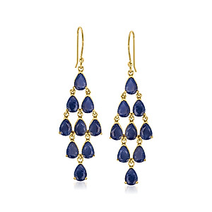 Ross-Simons Gemstone Chandelier Earrings in 18kt Gold Over Sterling