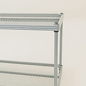 Design Ideas Meshworks 2 Tier Short Stacking Heavy Duty Metal Storage Shelving Unit, 440 Pound Capacity per Shelf, Great for Bathroom, Pantry, and Garage Storage, 31” x 13” x 17.5”