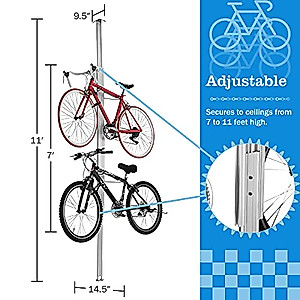 RAD Cycle Aluminum Bike Stand Bicycle Rack Storage or Display Holds Two Bicycles