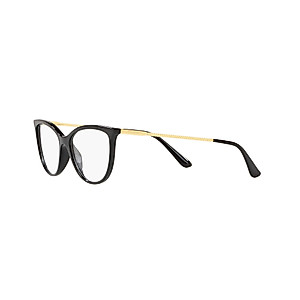 Vogue Eyewear Women's VO5239 Cat Eye Prescription Eyeglass Frames, Black/Demo Lens, 52 mm