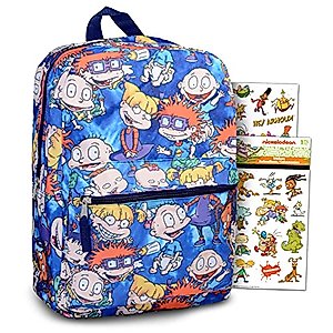 Nickelodeon Rugrats School Backpack For Kids - 2 Pc Bundle With Rugrats School Bag And Retro Nick Shop Stickers For Boys And Girls | Rugrats School Supplies Set, 16 inch