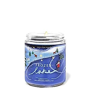 Bath & Body Works, White Barn 1-Wick Candle w/Essential Oils - 7 oz - 2021 Christmas & Winter Scents! (Frozen Lake)