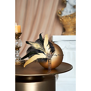 BABEYOND 1920s Women Feather Crystal Headband 20s Flapper Gatsby Headpiece