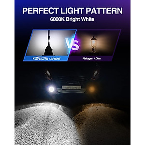 Marsauto H11 H8 H16 LED Fog Light Bulbs, 6000k Xenon White, Superior Bright CSP Chips 360-degree Illumination DRL, Halogen Bulbs Replacement for Cars,Trucks,SUVS
