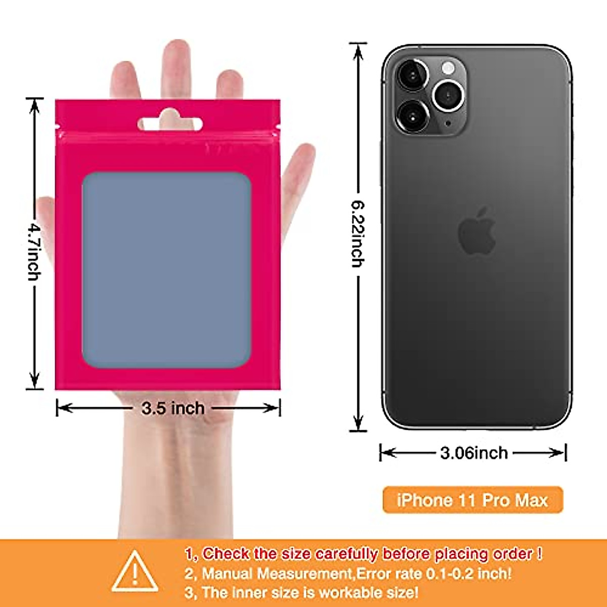 LODROC 100 Pieces Resealable Mylar Ziplock Bags with Clear Window - 3.5x4.7 Inches Smell Proof Bag Coffee Beans Packaging Pouch for Food Self Sealing Storage Supplies Jewelry Electronics Party, Yellow