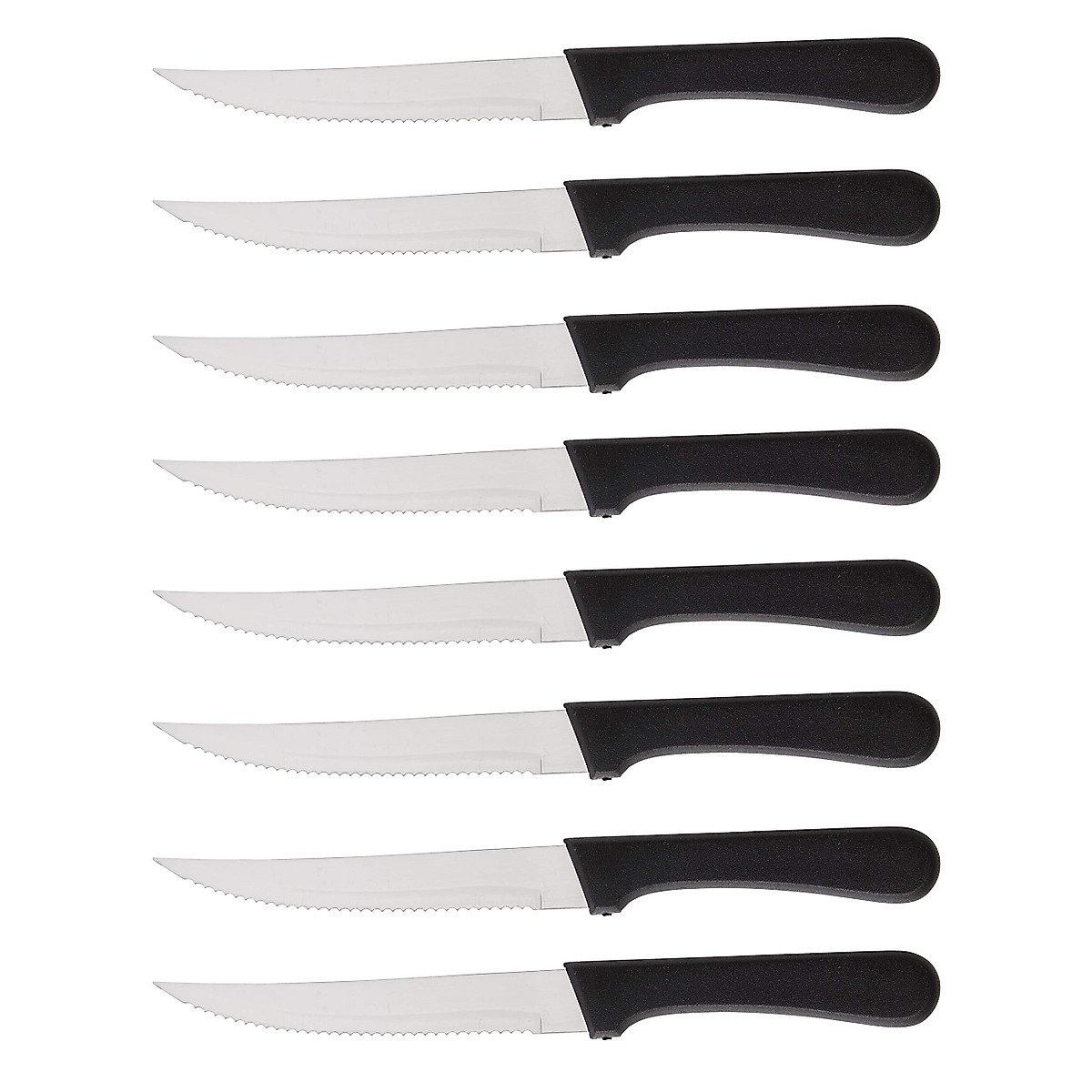 Steak Knives Serrated Set, Restaurant Quality, Stainless Steel, 4.25-Inch, Pointed Tip (8)