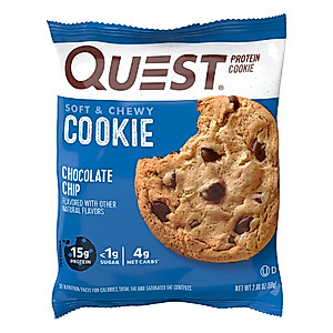 Quest Nutrition Protein Cookie, Chocolate Chip, 2.08 Ounce each, 12 Count (Pack of 1)