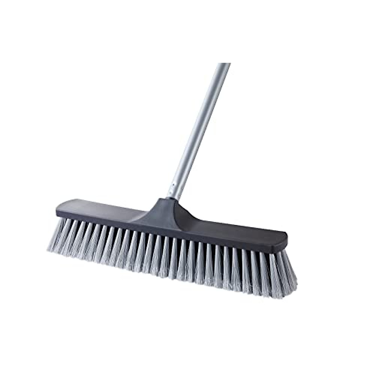 Push Broom Heavy-Duty Indoor Outdoor Floor Cleans Brush Bristles Adjustable Steel Handle Pole 55” Wide 16” Lightweight Scrub Sidewalk Driveway Yard Patio Garage Concrete Wood Stone Tile Wall