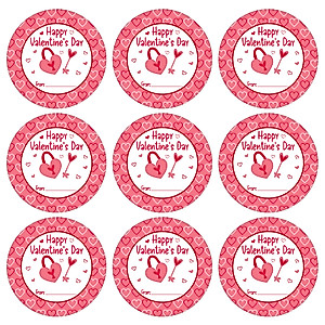 FLYAB 36pcs Happy Valentines Day Stickers Labels 1.5" Valentines Day Gift Tags Stickers Valentines Day Labels Present Stickers for Envelope Seals Cards Wrap Box Valentines Party Favor Decorations