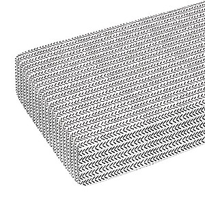 Crib Sheets for boy Girl - 100% Cotton Fitted Crib Sheet Set - Perfect for Baby Boys and Girls - Fits Standard Toddler Mattress (Black White Mudcloth)