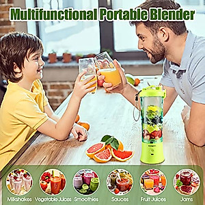 Portable Blender, Personal Size Blender for Smoothies, Freshly Squeezed Juices, Milkshakes and Baby food, Mini Blender 20 oz BPA Free, Suitable for Outdoor Sports, Family, Travel. (yellow)