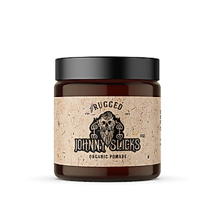 Johnny Slicks Oil Based Pomade | Organic Hair Styling for Men, Low to Medium Hold | Promotes Healthy Hair Growth & Helps Hydrate Dry Skin, (Rugged, 4 Ounce) Veteran Owned, USA Made.