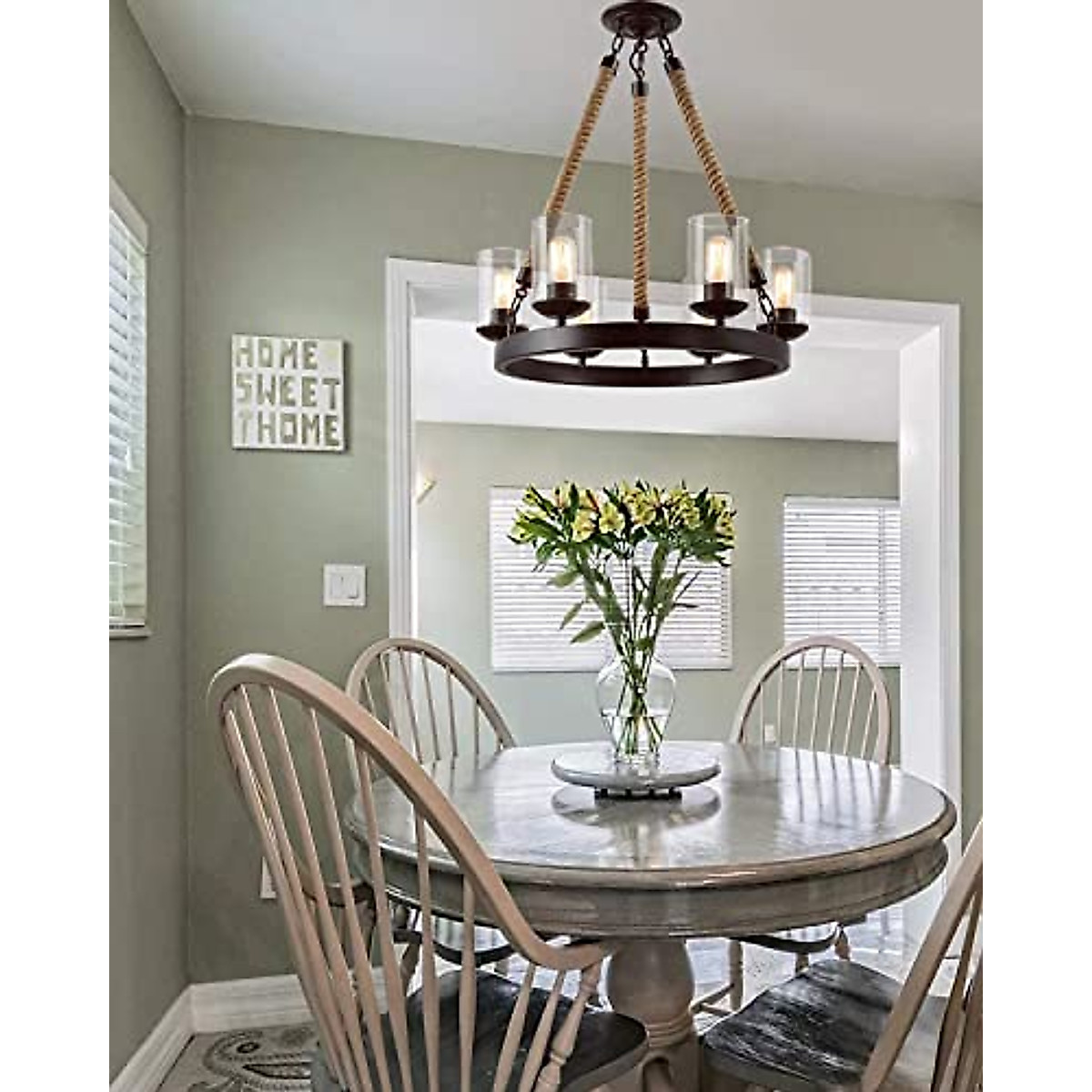 4 Pack Clear Glass Lamp Shade, 5.5in High, 3.5in Diameter, 1.65inch Fitter, Cylinder Glass Shades Replacement Lampshade Covers for Chandelier Vanity Wall Sconces Light Fixture High Transmittance