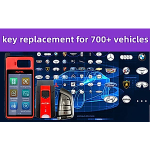 Autel MaxiIM IKEY Universal Key Fob Replacement with BMW-Type Rescue Blade Keyless Entry Remote Control Blank Car Key 4 Buttons Clicker Work with Key Fob Programming Tool Autel KM100 IM508 IM608