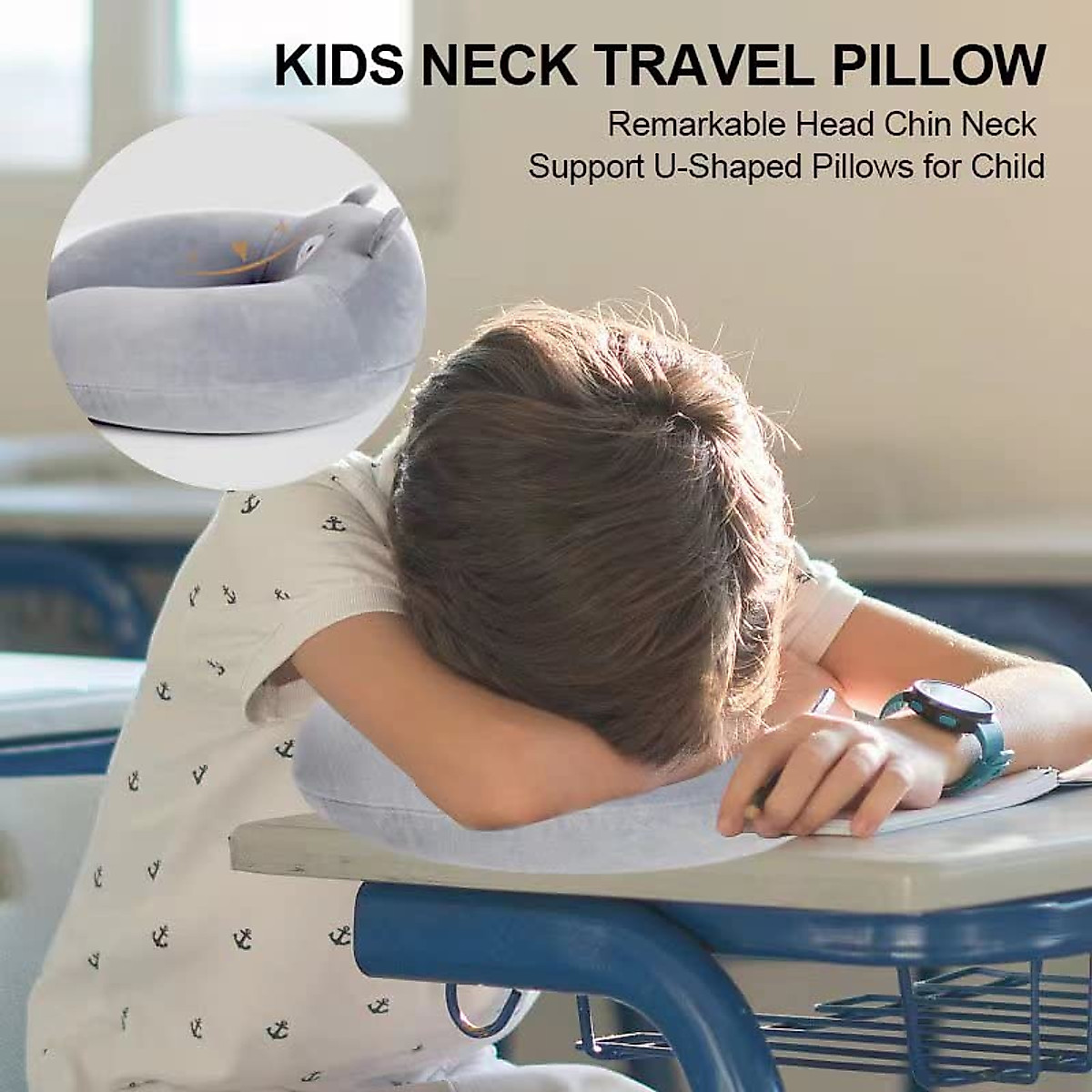 Travel Pillow Memory Foam Neck Pillow Head Support Soft Pillow for Sleeping Rest U Shaped Neck Pillow With Washable Microfiber Cover Portable Headrest Great for Airplane Chair Car Home Office Use