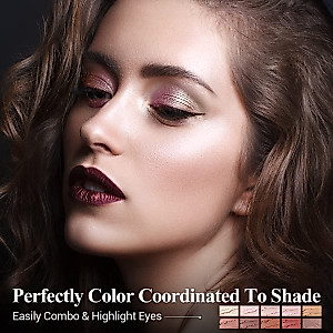 LUXAZA 10PCS Eyeshadow Stick,Shimmer And Neutral Champagne Pink Metallic Eye Shadow sticks,Cream Pencil Crayon with Smudge-proof & Waterproof,Eye Brightener Stick