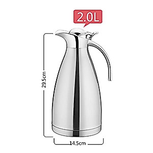 Chuangyao Insulated Coffee Maker, 68oz Stainless Steel Thermos, Thermos, 6 Hour Insulation, 2L Tea and Coffee Maker Vacuum Inner Thermos, Insulated Coffee Maker, Coffee Thermos 2L