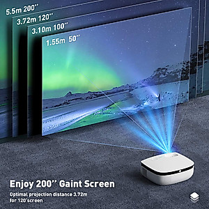 Wimius Mini Projector with WiFi and Bluetooth,240” Display&1080P Full Hd Enhanced Suport,Portable Phone Movie Projector for Outdoor Movie Night, Compatible with Tv Stick/ PC/PS5/IOS/Android