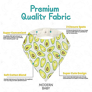 MODERN BABY 4 Pack Bandana Bibs for Boys Absorbent Drooler Baby Bibs, Tacos