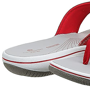 Clarks Women's Breeze Sea Flip-Flop, New Red Synthetic, 5