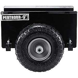 Drywall Cart - Lumber, Wood Paneling, and Plywood Carrier Holds up to 600lbs - Door Dolly with 10-inch Inflatable Wheels by Pentagon Tools (Black)