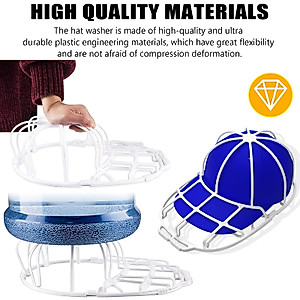 INVODA Hat Washer Cage Hat Washer for Washing Machine Hat Cleaner for Baseball Cap Dishwasher Hat Rack Protector Organizer for Flat & Curved Hat (White 2PCS)