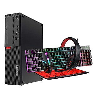 Lenovo SFF Gaming Desktop, Intel core i7 7th Gen, 16 GB, 512GB SSD, NVIDIA Gt 1030 2gb, Ultronix Keyboard, Mouse, Mousepad, Headset Windows 10 Pro (Renewed)