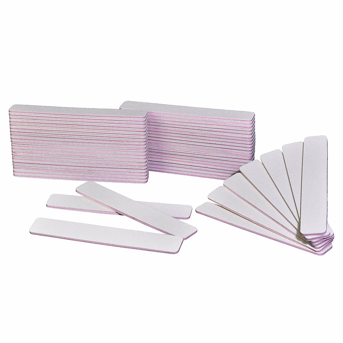 AMT 50 PCS Jumbo White Nail Files, White Nail File, Nail Files for Acrylic Nails, Emery Boards for Nails, 80/80 Grit Nail File (50 PCS Nail Files) (Grit 80/80 (Jumbo, Pink)