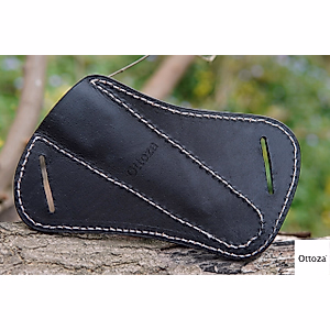 Ottoza Leather Knife Sheaths for Fixed Blade Knives, RIGHT HAND CROSS DRAW Knife Sheath, Leather Knife Sheath for Belt, Leather Knife Holster Belt Knife Holder, Pancake Knife Sheath for Belt No:336