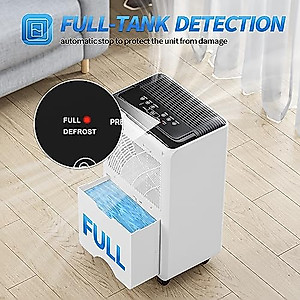 AIRPLUS Dehumidifier for Basement - 4,500 Sq. Ft. 70 Pints, Multifunctional Dehumidifier with Drain Hose & Auto Shut-Off Function, Powerful Dehumidifiers for Home, Medium to Large Rooms (AP2103)