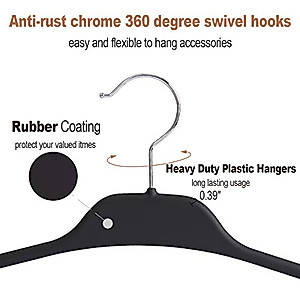 Belt Hanger Rack Holder for Closet, Sturdy Belt Organizer with 360 Degree Swivel, 11 Large Sturdy Belt Hooks, Non Slip Rubberized Belt Storage, Black