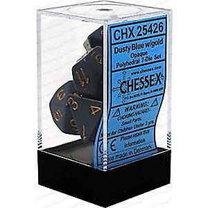 Chessex CHX25426 Dice-Opaque Dusty Blue/Copper Set