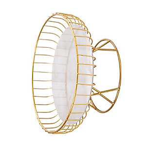 Fruit Tray, Practical Decorative Hollow Design Serving Tray for Cafe (L Golden)