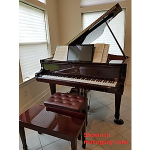 CPS Imports Walnut Wood Top Grand Piano Bench Stool with Music Storage