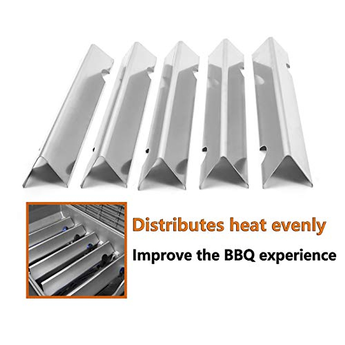 DELSbbq 66032 67095 66795 Flavorizer Bars for Weber Genesis II 300 Series, Replacement Part for Weber Genesis II E-310 E-330 E-335 S-310 LX E-340 Gas Grill, Stainless Steel